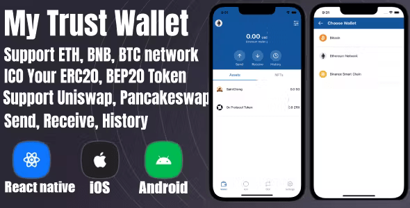 React Native - BTC, BNB, ETH Crypto Wallet - Nulled